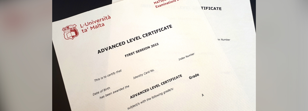 Collection of MATSEC certificates - Newspoint - University of Malta