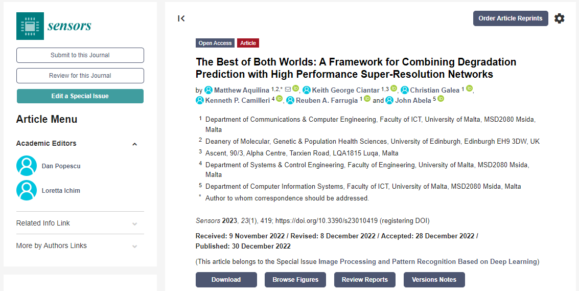 Paper Accepted for Publication in MDPI Sensors - Deep-FIR
